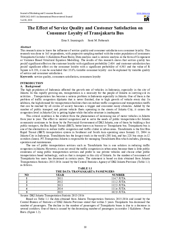 (PDF) The Effect of Service Quality and Customer Satisfaction on ...