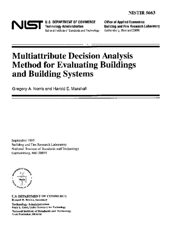 (PDF) Multiattribute decision analysis method for evaluating buildings and building systems