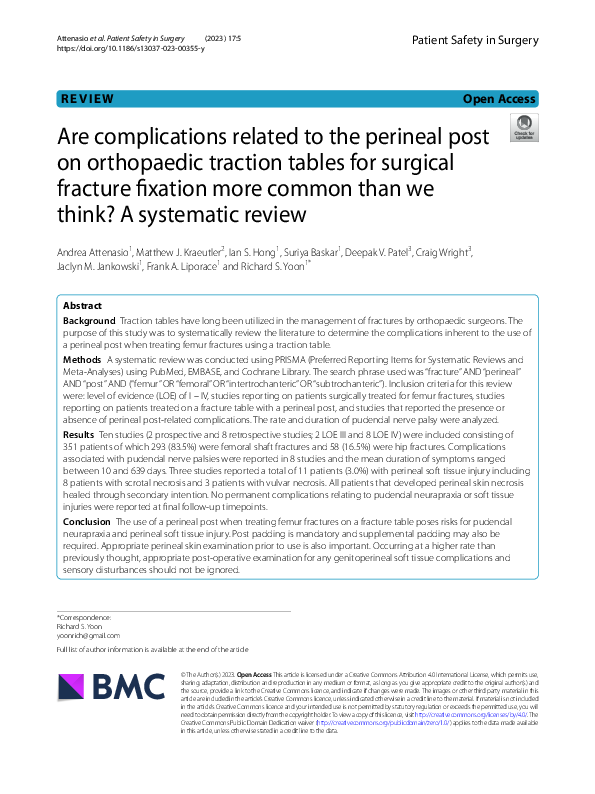 (PDF) Are complications related to the perineal post on orthopaedic ...