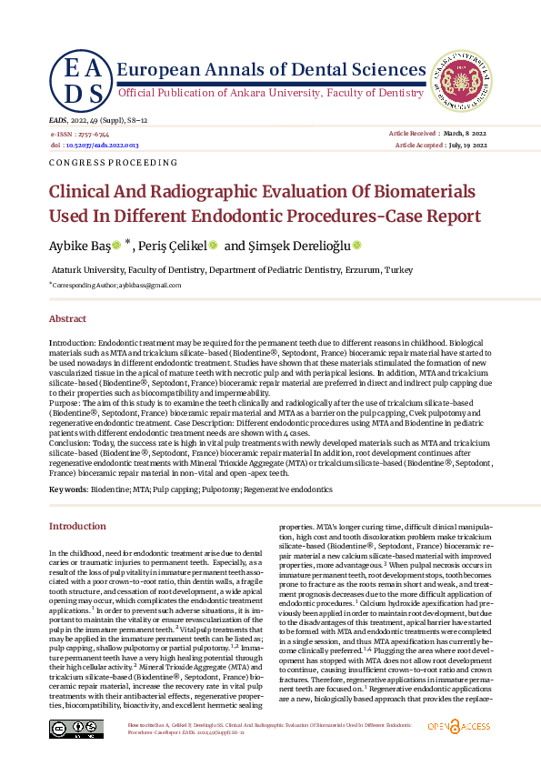 (PDF) Clinical and Radiographic Evaluation of Biomaterials Used in ...