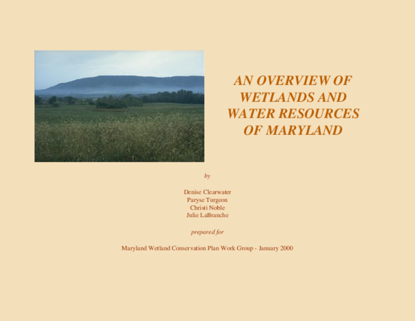 (PDF) An Overview of Wetlands and Water Resources of Maryland