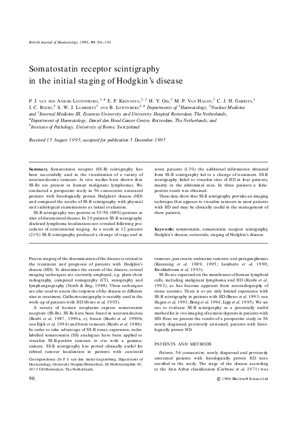(PDF) Validation of Somatostatin Receptor Scintigraphy in the ...