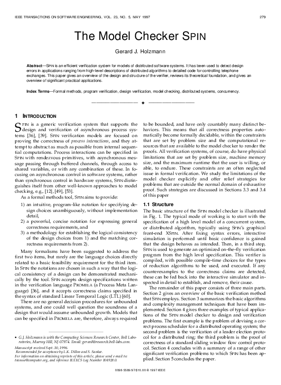 (PDF) The model checker SPIN