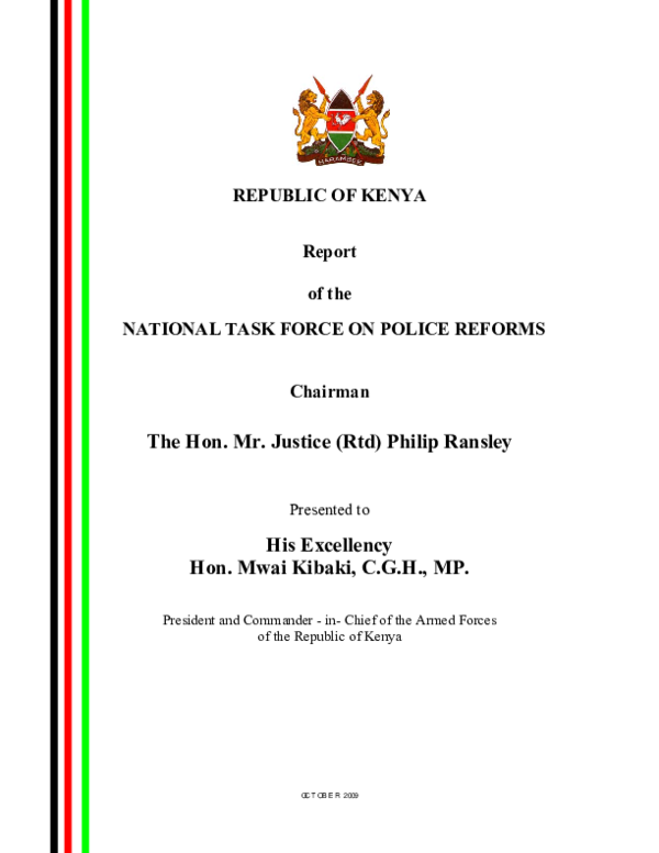 (PDF) The Ransley Report: The National Task Force On Police Reforms
