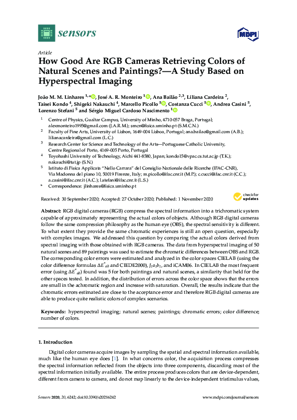 (PDF) How Good Are RGB Cameras Retrieving Colors of Natural Scenes and Paintings?—A Study Based ...