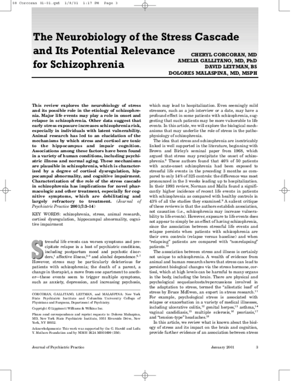 (PDF) The Neurobiology of the Stress Cascade and Its Potential ...