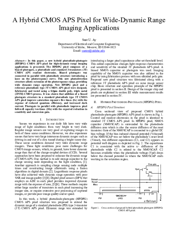 (PDF) A hybrid CMOS APS pixel for wide-dynamic range imaging applications