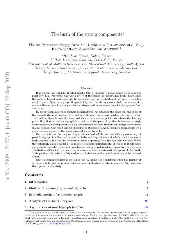 (PDF) The birth of the strong components