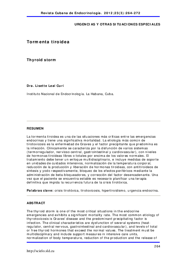 (PDF) Tormenta tiroidea Thyroid storm
