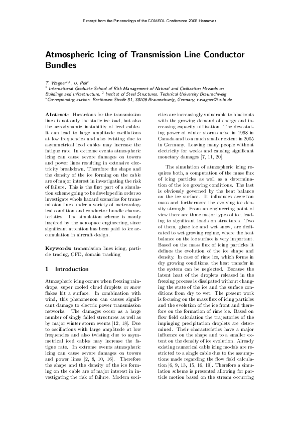 (PDF) Atmospheric Icing of Transmission Line Conductor Bundles