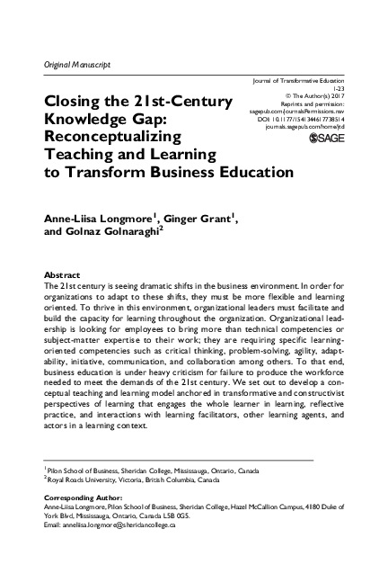(PDF) Closing the 21st-Century Knowledge Gap