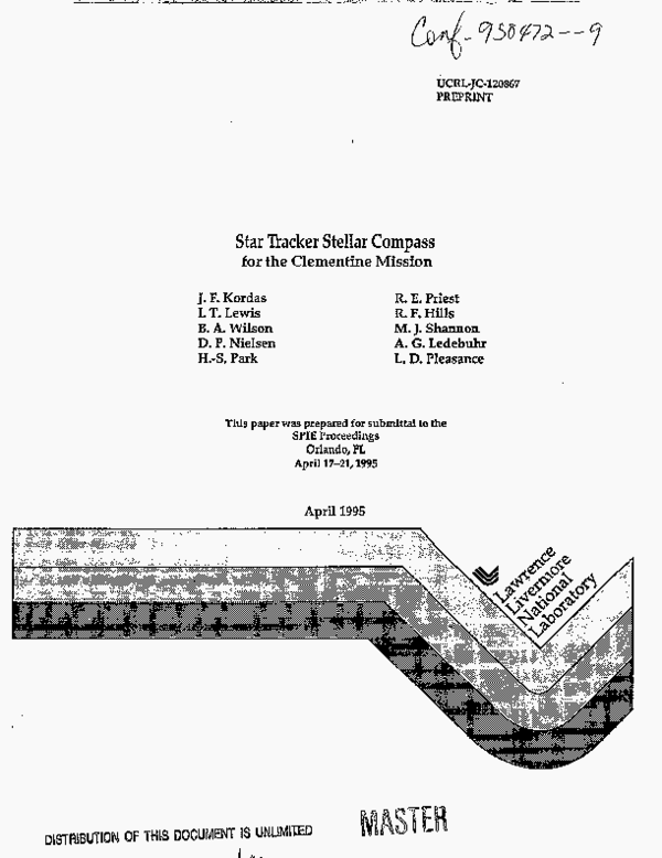 (PDF) Star tracker stellar compass for the Clementine mission