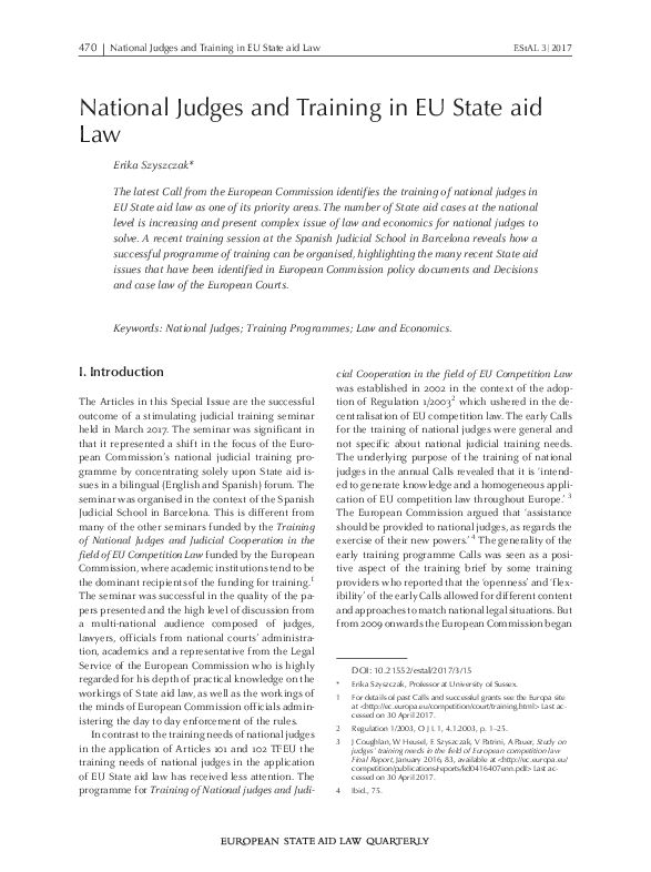 (PDF) ARTICLES - STATE AID AND NATIONAL JURISDICTIONS ∙ The Altmark ...