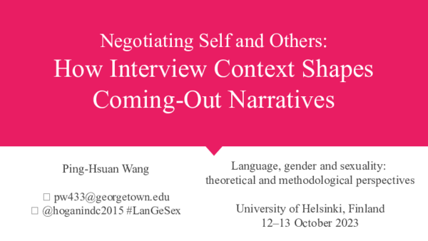 (PPT) Negotiating Self and Others How Interview Context Shapes Coming ...