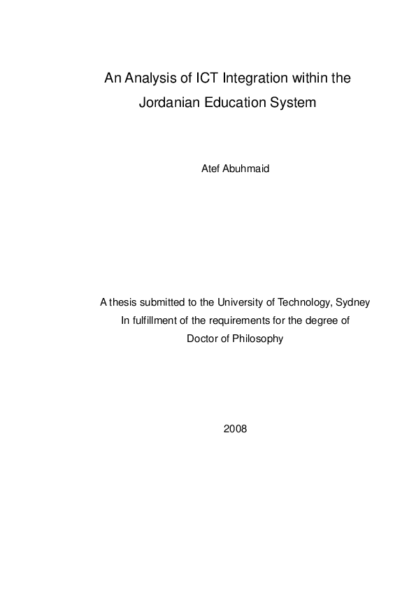 (PDF) An analysis of ICT integration within the Jordanian education system | DR Atef Alshorman ...