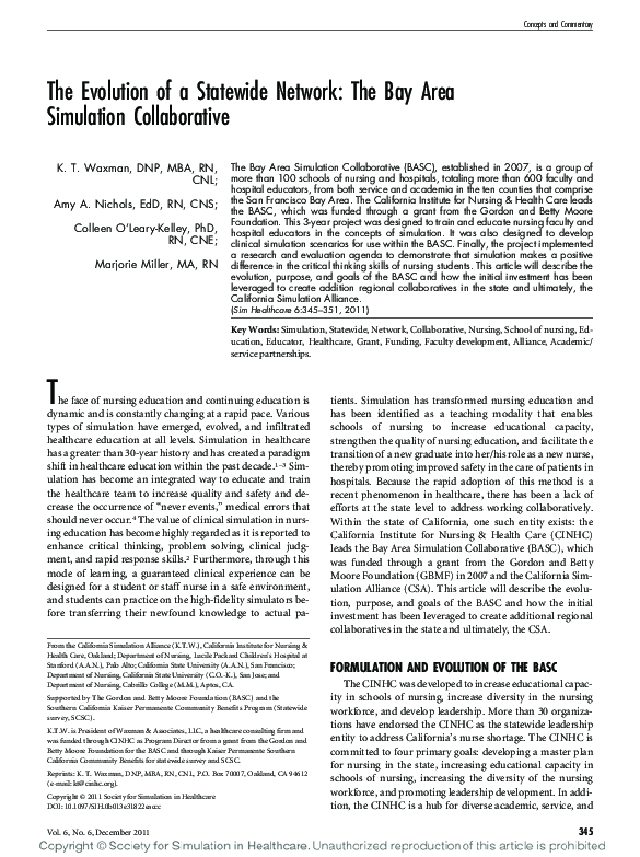 (PDF) The Evolution of a Statewide Network: The Bay Area Simulation ...