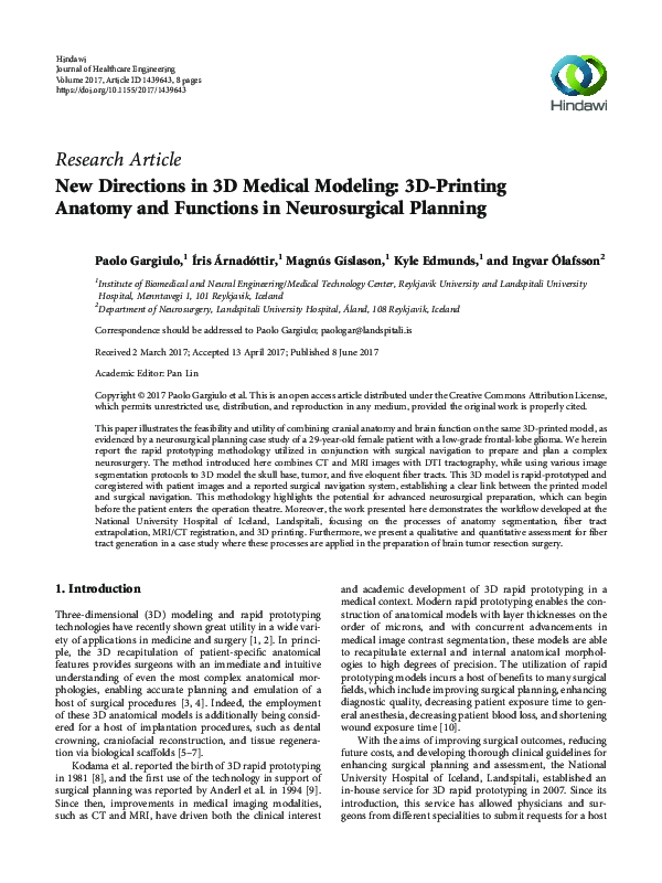 (PDF) New Directions in 3D Medical Modeling: 3D-Printing Anatomy and ...