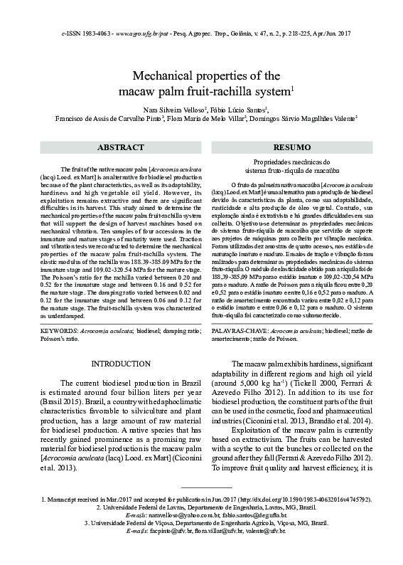 (PDF) Mechanical properties of the macaw palm fruit-rachilla system1
