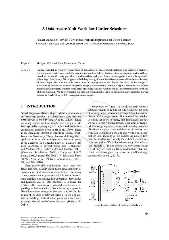 (PDF) A Data-Aware MultiWorkflow Cluster Scheduler | Porfidio Hernández - Academia.edu