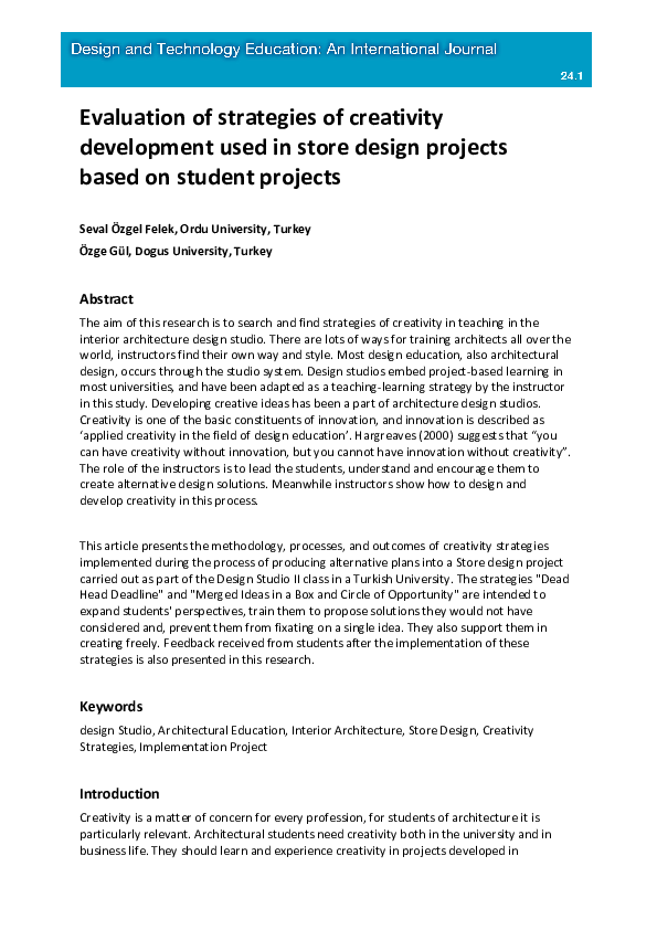 (PDF) Evaluation of Strategies of Creativity Development Used in Store ...