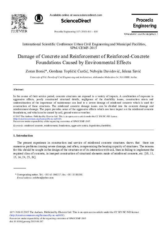 (PDF) Damage of Concrete and Reinforcement of Reinforced-Concrete ...