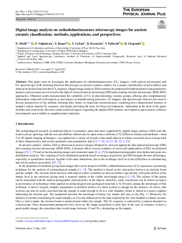 (PDF) Digital image analysis on cathodoluminescence microscopy images for ancient ceramic ...