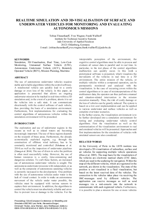 Pdf Realtime Simulation And 3d Visualisation Of Surface And