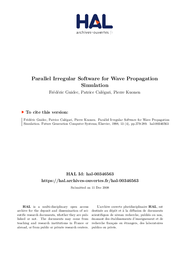 (PDF) Parallel irregular software for wave propagation simulation ...