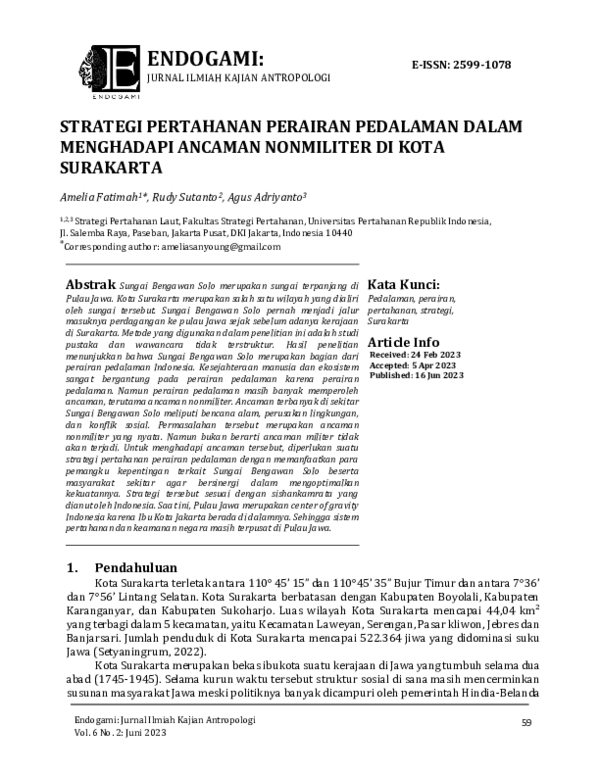 (PDF) Strategi Pertahanan Perairan Pedalaman di Kota Surakarta | agus ...