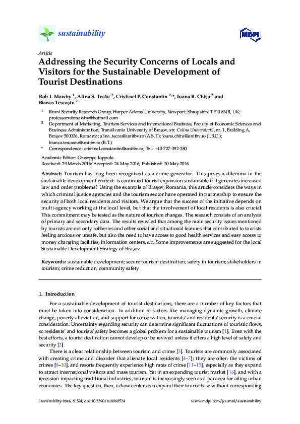 (PDF) Addressing the Security Concerns of Locals and Visitors for the ...
