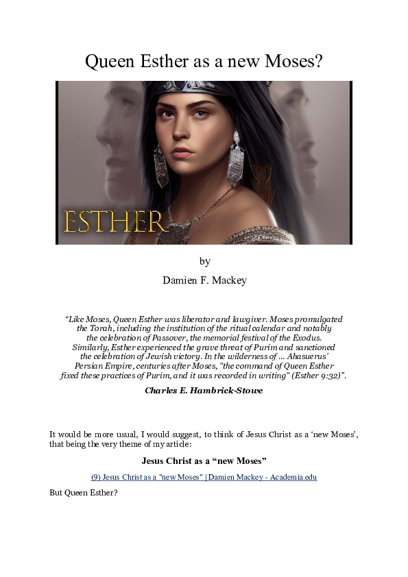 (DOC) Queen Esther as a new Moses?