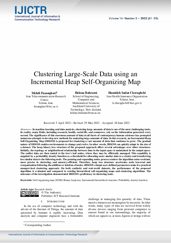Pdf Clustering Large Scale Data Using An Incremental Heap Self Organizing Map Helena Bahrami 