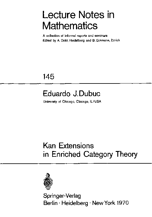 (PDF) Kan extensions in Enriched Category Theory