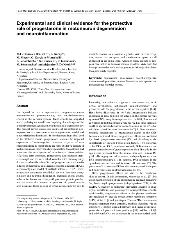 (PDF) Experimental and clinical evidence for the protective role of ...