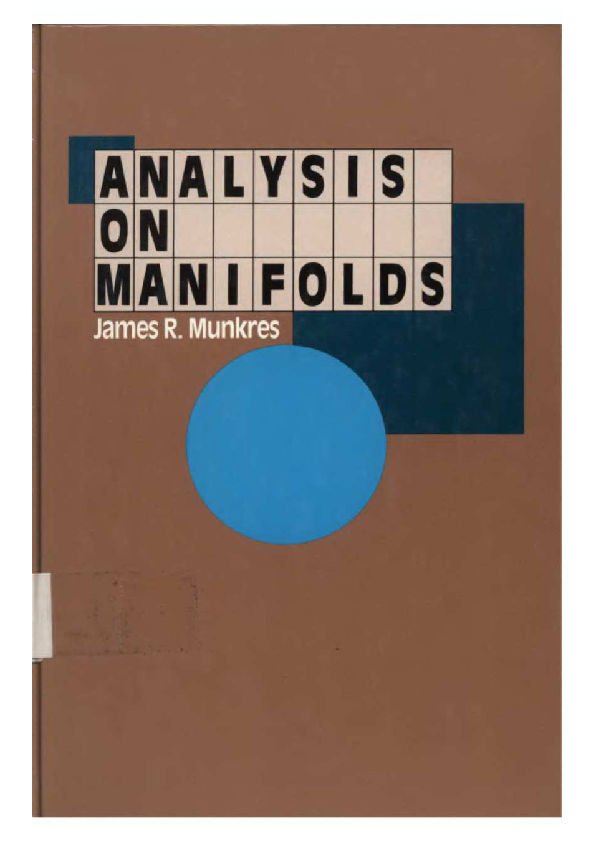 (PDF) Analysis on Manifolds (James R. Munkres)