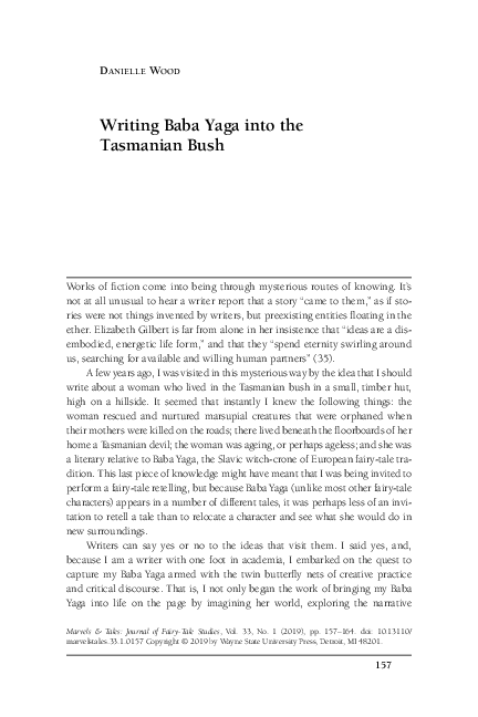 (PDF) Writing Baba Yaga into the Tasmanian Bush
