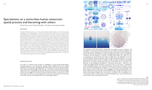 (PDF) Speculations on a more-than-human sensorium
