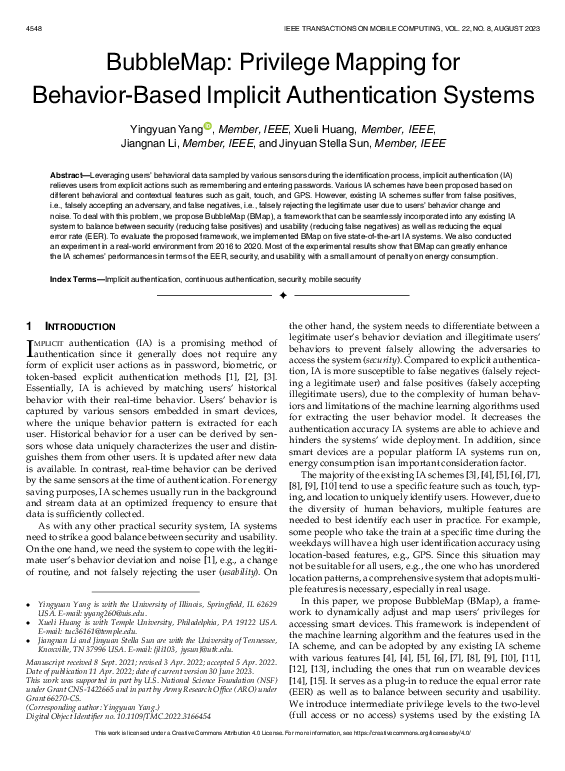 Pdf Bubblemap Privilege Mapping For Behavior Based Implicit Authentication Systems