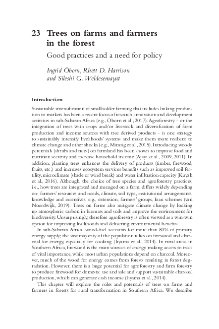 (PDF) Trees on farms and farmers in the forest