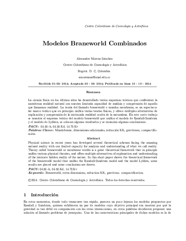(PDF) Modelos Braneworld Combinados