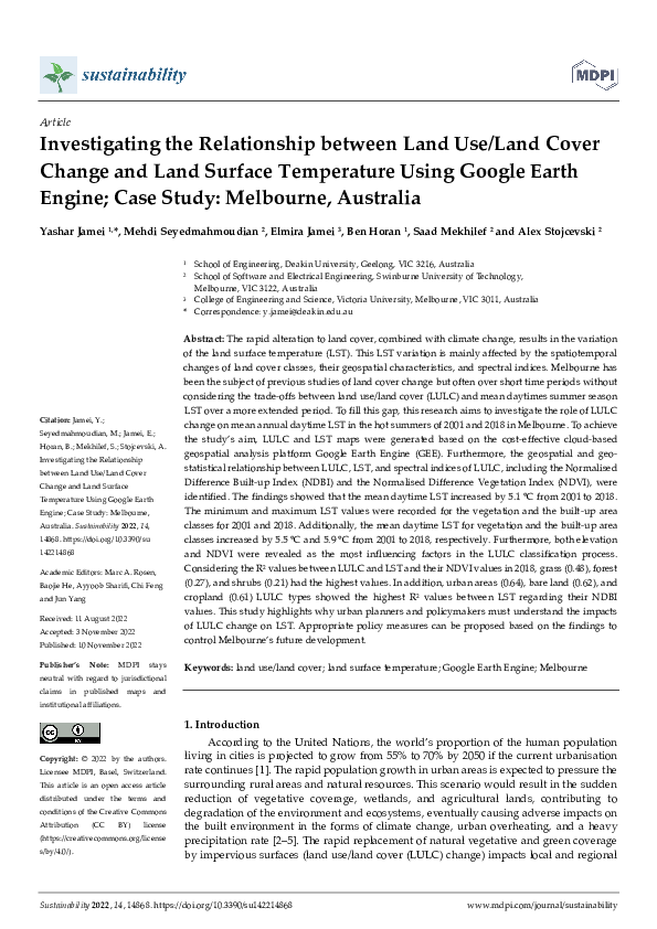 (PDF) Investigating the Relationship between Land Use/Land Cover Change ...