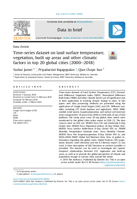 (PDF) Time-series dataset on land surface temperature, vegetation ...