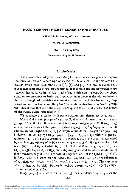 (PDF) Basic p-groups: higher commutator structure