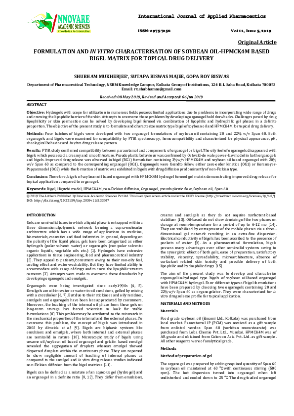 (PDF) Formulation and in Vitro Characterisation of Soybean OIL-HPMCK4M ...