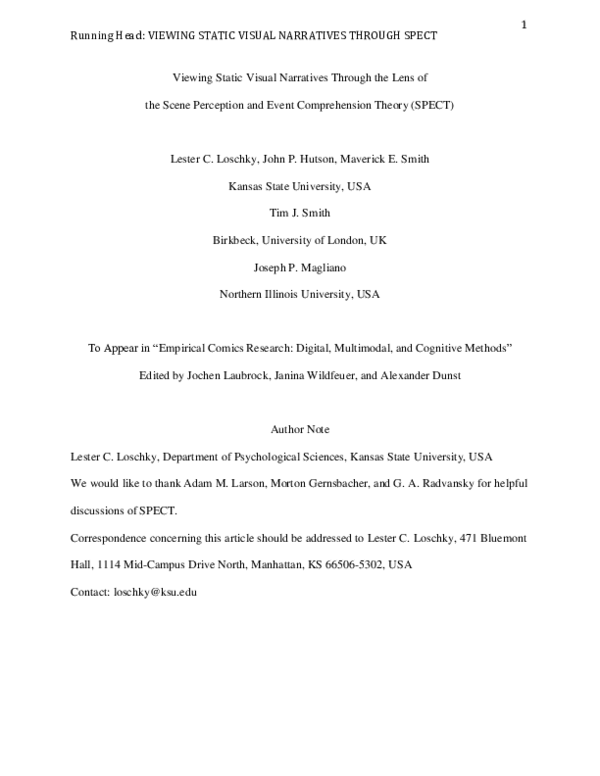 (PDF) Viewing Static Visual Narratives through the Lens of the Scene ...