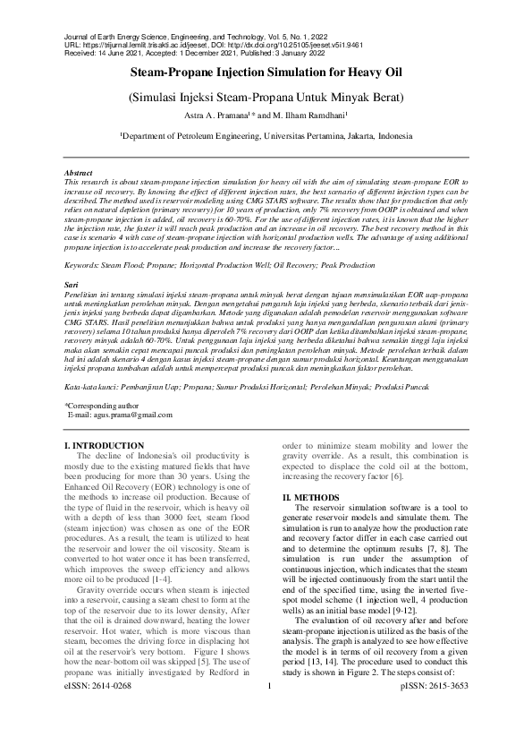(PDF) Steam-Propane Injection Simulation for Heavy Oil