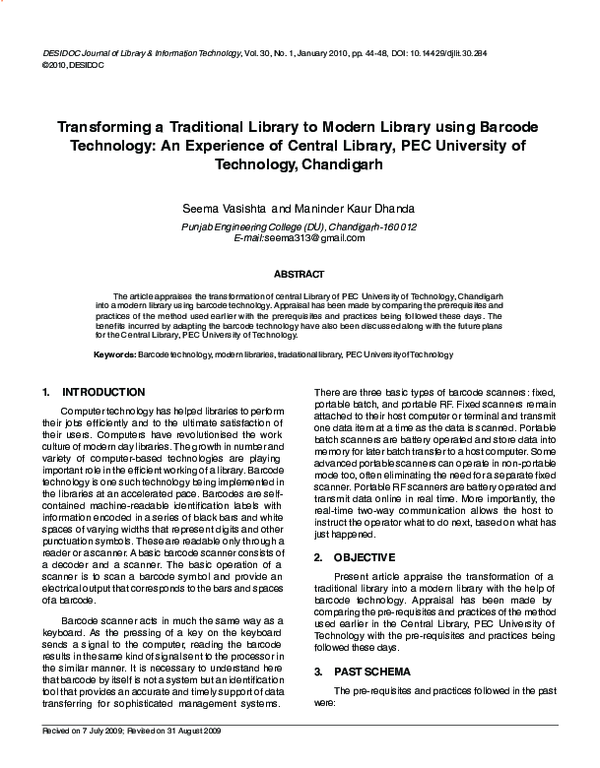 (PDF) Transforming a Traditional Library to Modern Library using ...