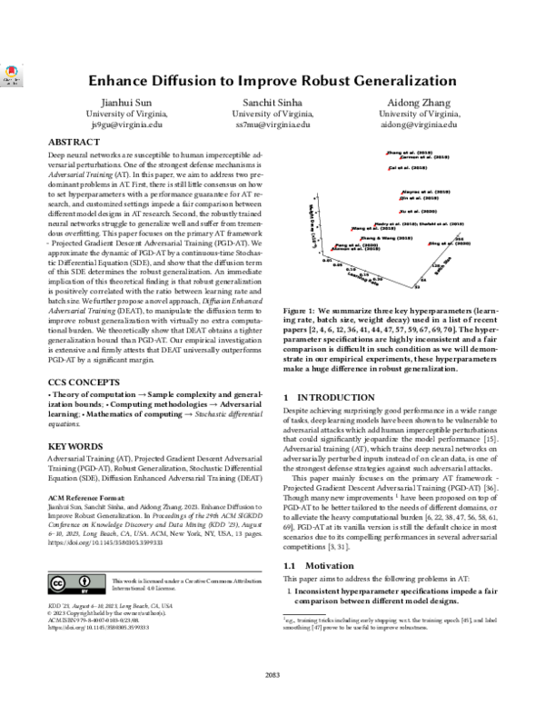 (PDF) Enhance Diffusion to Improve Robust Generalization