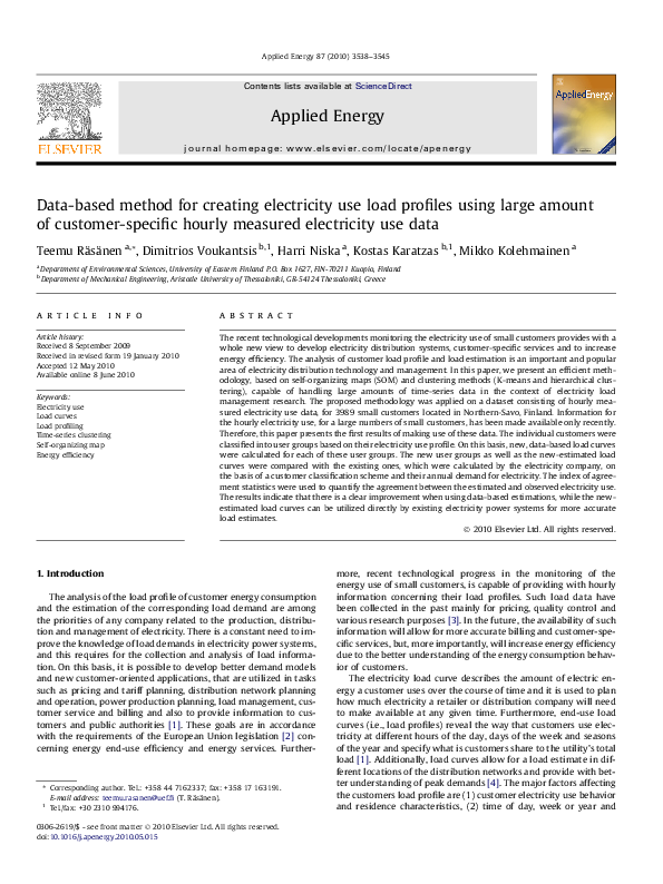 (PDF) Data-based method for creating electricity use load profiles ...
