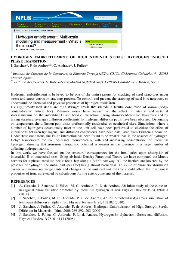 (PDF) Hydrogen embrittlement of high strenth steels: hydrogen induced phase transition